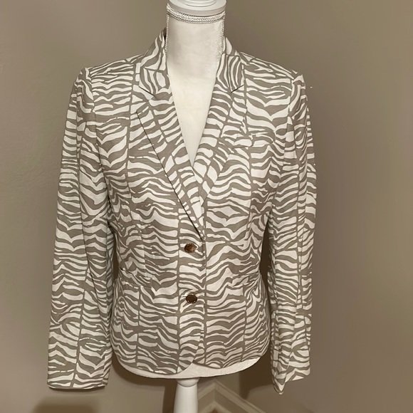 Calvin Klein | Jackets & Coats | Calvin Klein Blazer Tan And Cream ...